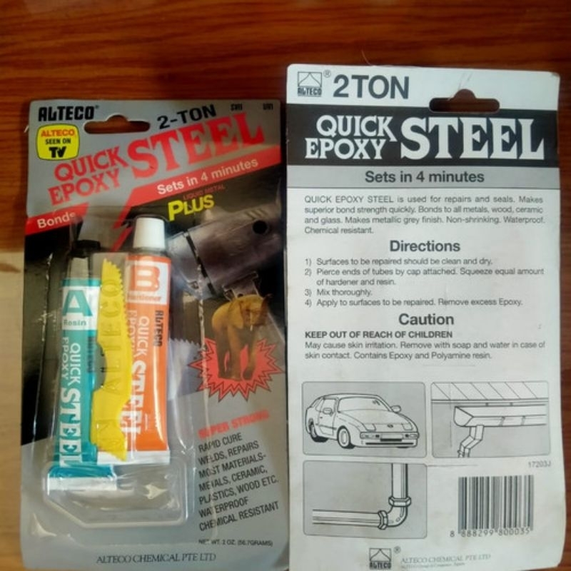 Jual Lem Besi 4 Menit Alteco 2 Ton Quick Epooxy Steel 56.7g ORIGINAL | Shopee Indonesia