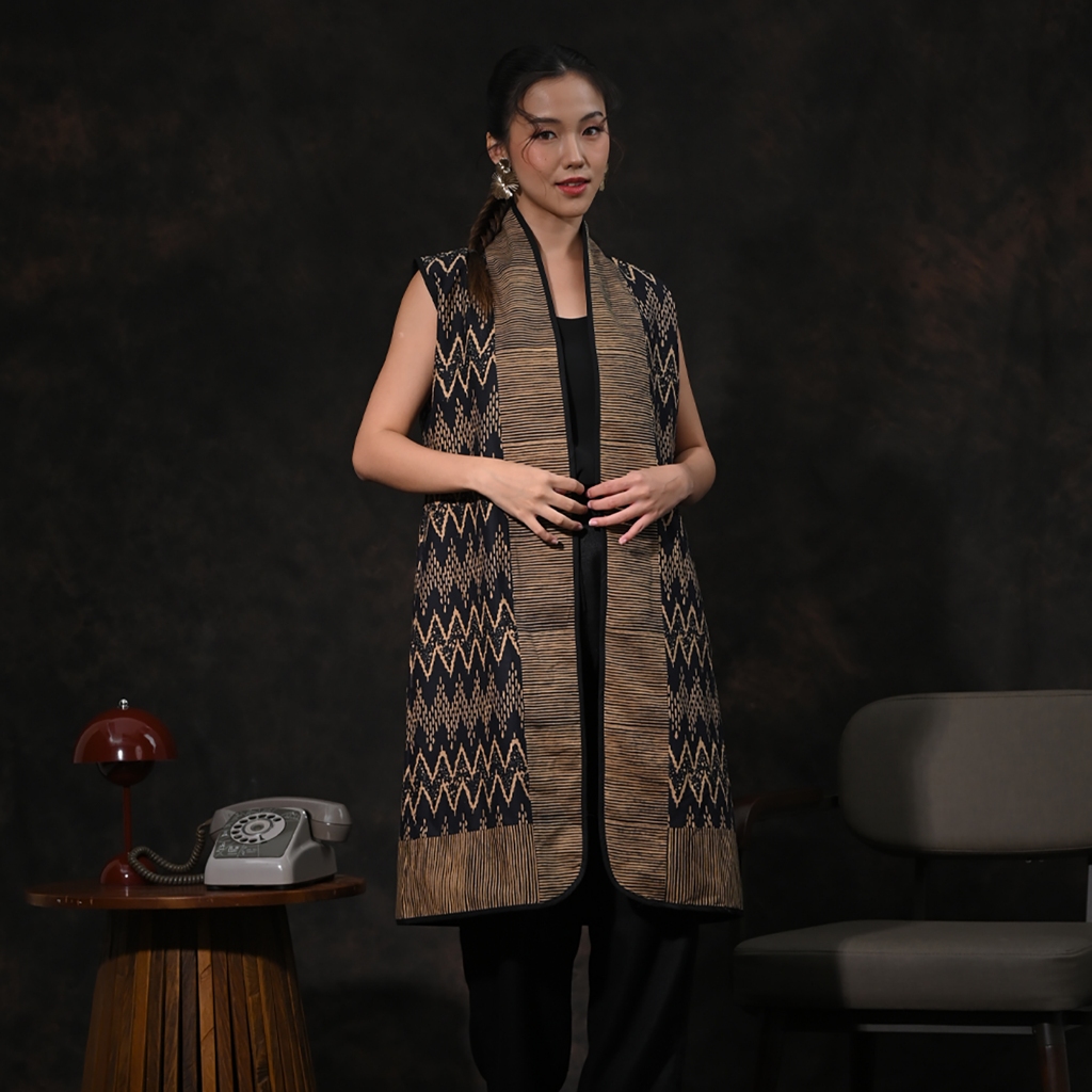 Jual NONA RARA - Outer Long Garut Cemani T3254, Baju kerja outer batik ...