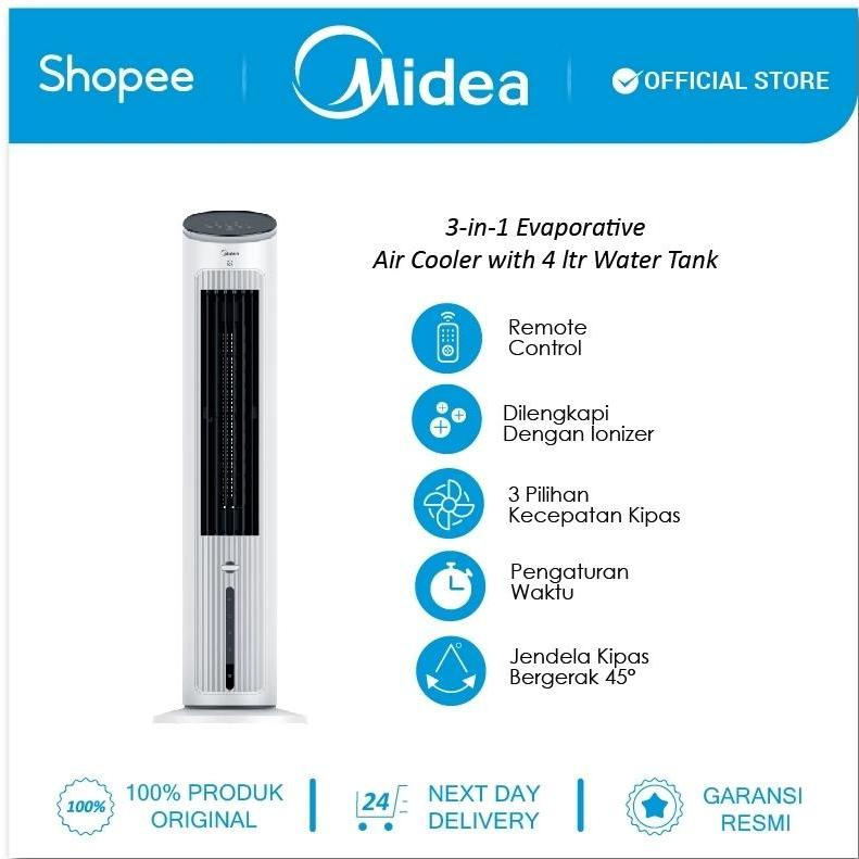 Jual Midea Air Cooler 3-in-1 Evaporative Tower Fan Humidifier Remote ...