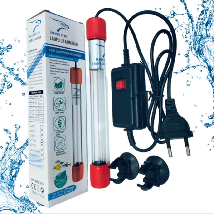 Jual Lampu UV ROSSTON / YAMANO UVC UV-C 9W Germicidal Lamp Sterilizer anti Alga Lumut Kolam ...