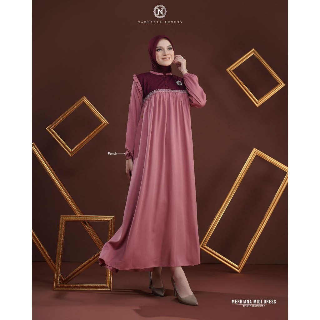 Jual MERRIANA MIDI DRESS BY NADHEERA LUXURY | Shopee Indonesia