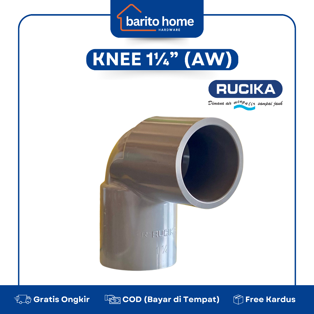 Jual RUCIKA Elbow Knee Keni Bengkokan Pipa uPVC 1 1/4" Inch AW (Tebal) 90 Derajat / Sambungan ...