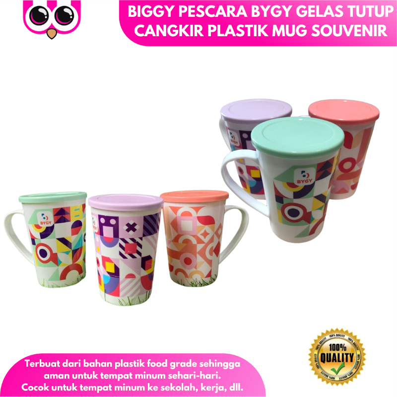 Jual BIGGY PESCARA BYGY GELAS TUTUP CANGKIR PLASTIK MUG SOUVENIR | Shopee Indonesia