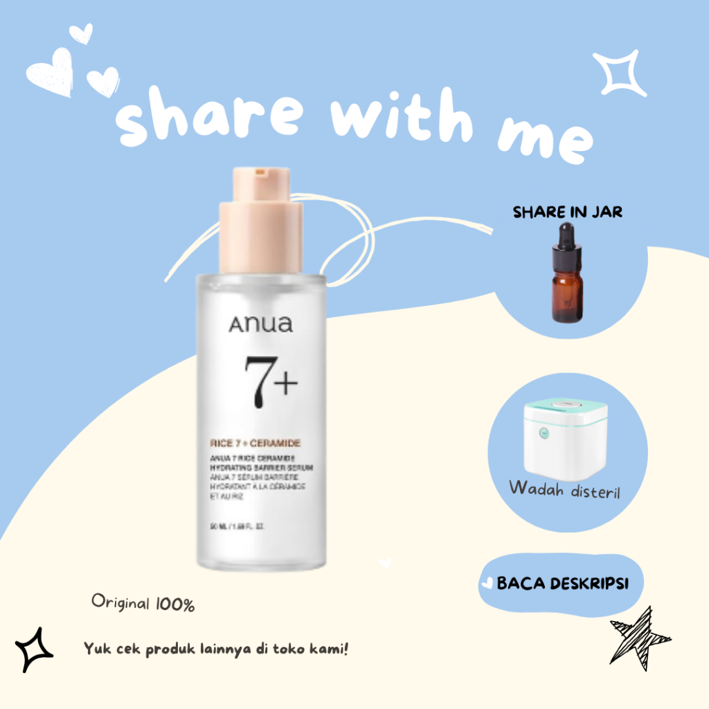 Jual [Share in Bottle] Anua 7 Rice Ceramide Hydrating Barrier Serum ...