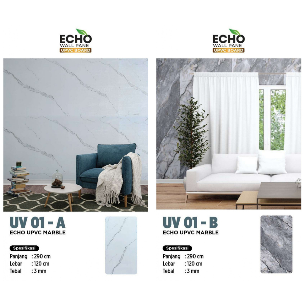 Jual UPVC Marble Panel ECHO / PVC Marmer / UPVC Board / UV Marble ...