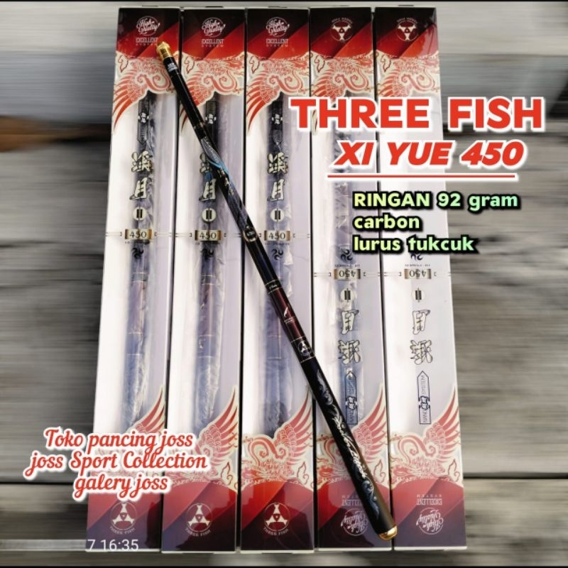 Jual joran tegek ringan Threefish xi yue 450 bahan carbon ringan lurus | Shopee Indonesia