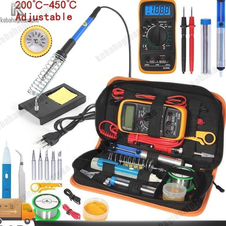 Jual Set Solder Listrik Lengkap dengan ltimeter Iron Tool Kit 22V ...