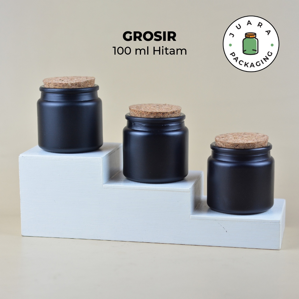 Jual [GROSIR] Botol Kaca 100ml Warna Hitam dengan Tutup Gabus – Botol ...