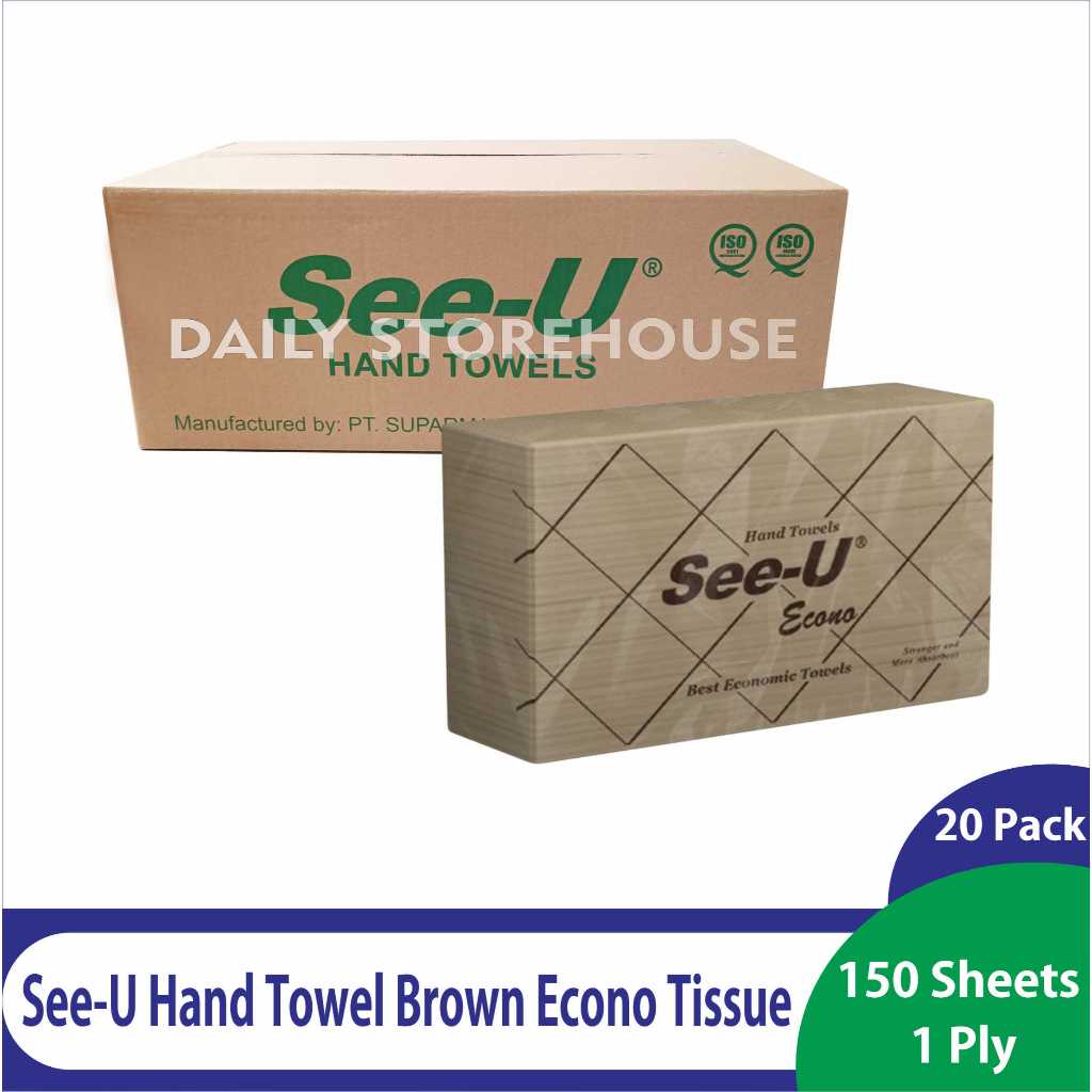 Jual 1 Dus Tissue See-U Hand Towel Brown Tissue Paper Coklat Tissue ...