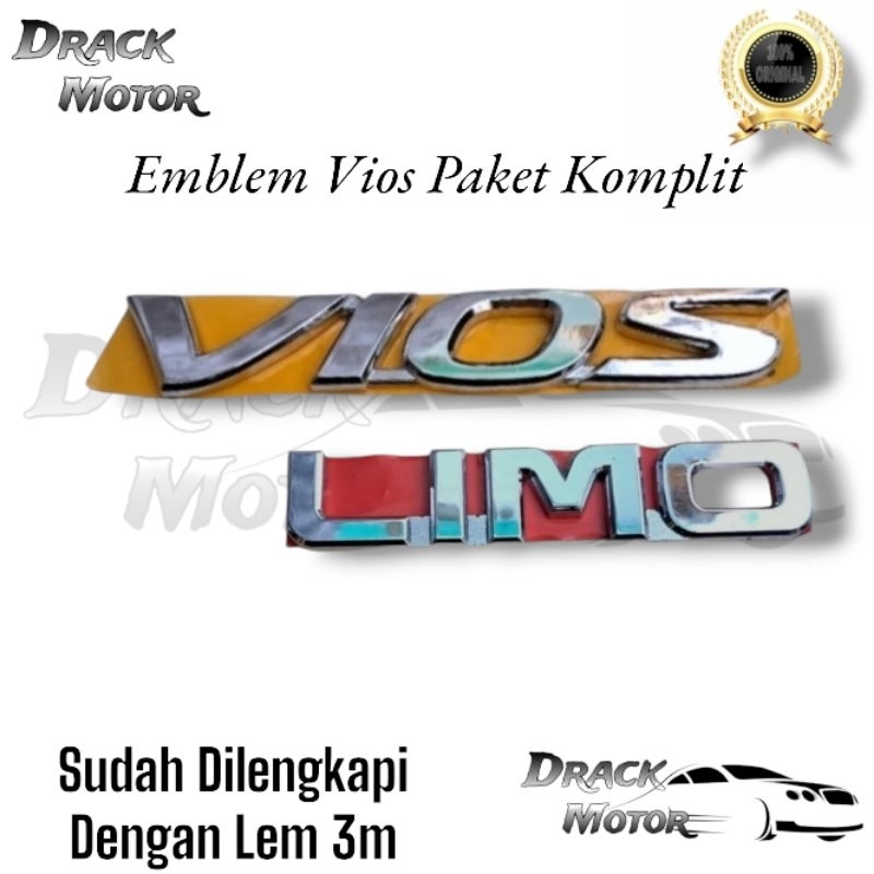 Jual EMBLEM TULISAN VIOS LIMO CHROME ORIGINAL BAGASI BELAKANG TOYOTA ...