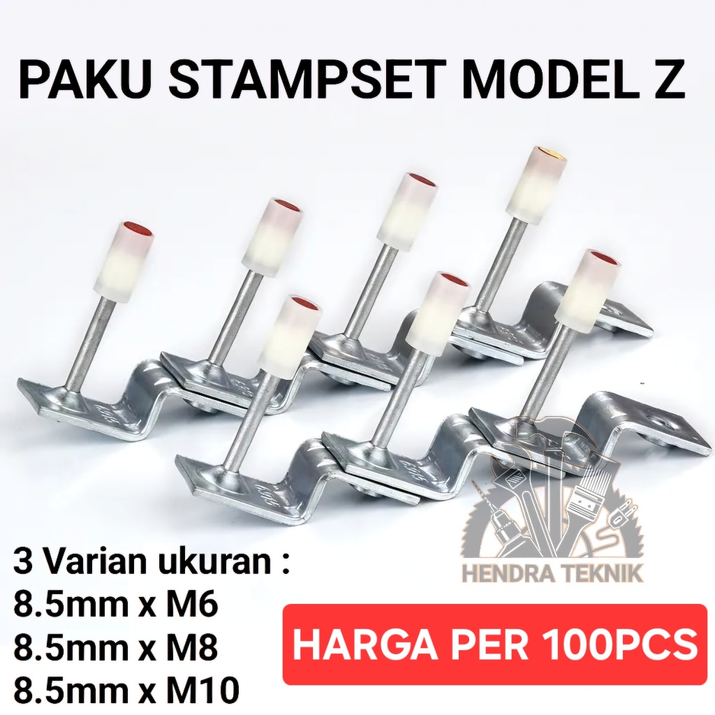 Jual per 100 PCS PAKU BETON TEMBAK STAMPSET 8.5MM X M6 / M8 / M10 ...