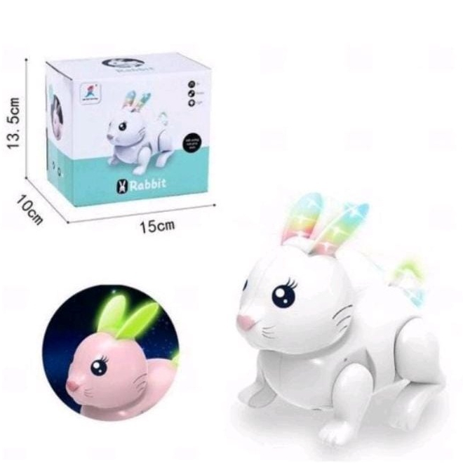 Jual Mainan Boneka Robot Kelinci Melompat dengan Lampu Musik Rabbit ...