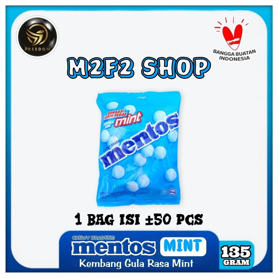 Jual Permen Mentos Mint Chewy Dragees Bag | Rasa Original - 135 gr ...