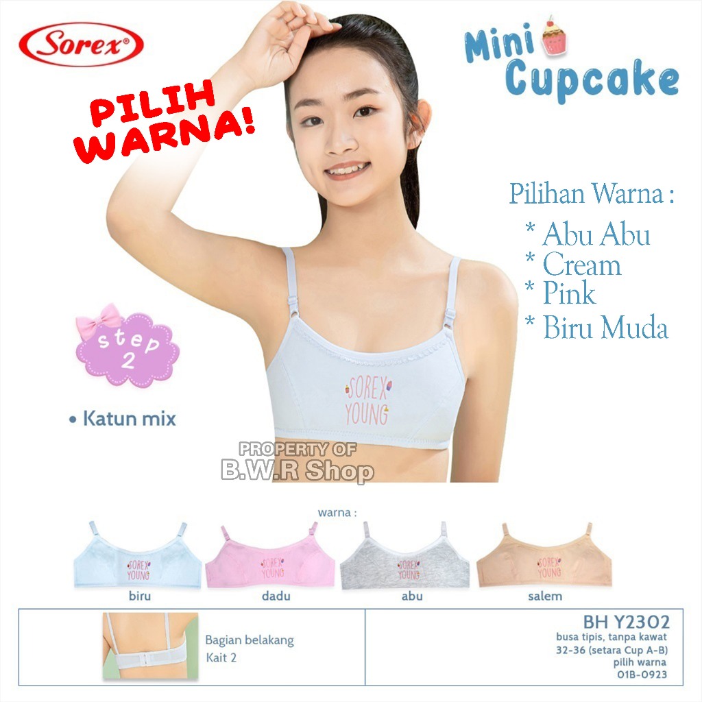 Jual OBRAL! Bra Sorex Y2302 Young / Remaja Bh Sorex 2302 Step 2 Tanpa Busa Kawat Kait 2 PILIH ...