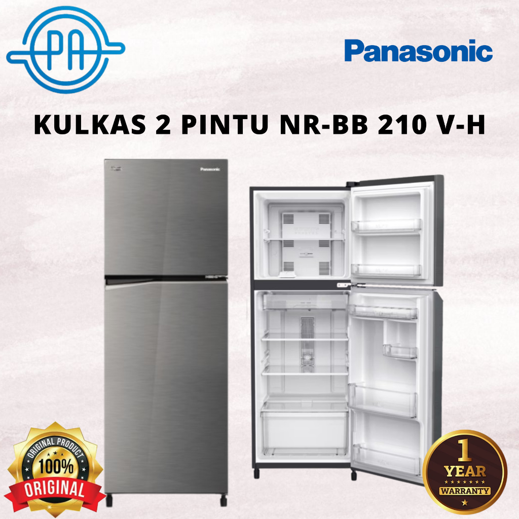 Jual KULKAS 2 PINTU PANASONIC NR-BB 210 V-H / NR BB 210 VH / LEMARI ES ...