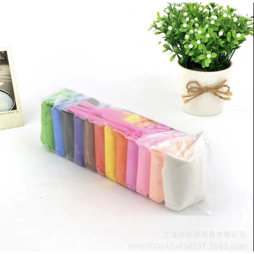 Jual Clay Polymer Mainan Anak (12 pcs) Edukasi SLIME Clay Dough Colour ...