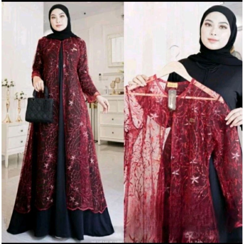 Jual Long Tunik Outer brukat/Outer Kondangan Brukat/outer wanita (motif ...