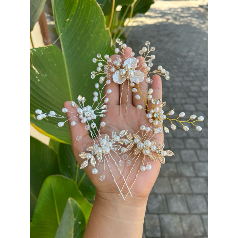 Jual cucuk konde mutiara tabur hiasan rambut | headpiece mutiara ...