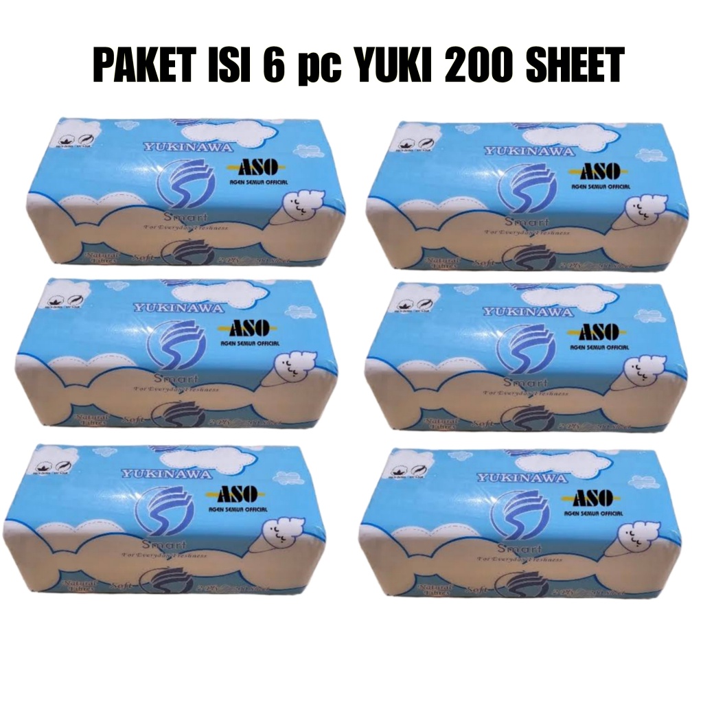 Jual ISI 6 Tisu Tissue YUKI 2 sheet 2ply Ness 2 facial tissue | Shopee ...