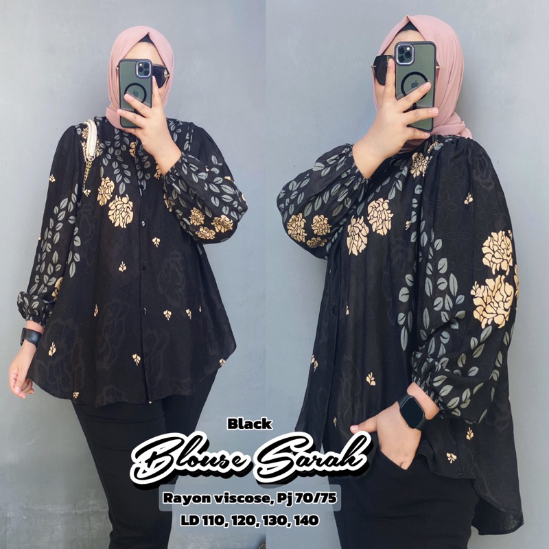 Jual BLOUSE #2 Kemeja Atasan Wanita Big Size LD 150 140 130 120 110 100 Super Jumbo Busui L XL ...