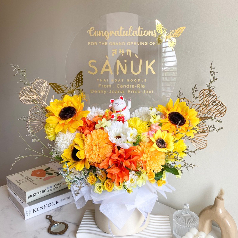 Jual [READY Instan] Hadiah Bunga Opening Toko Lucky Cat Kucing Hoki ...