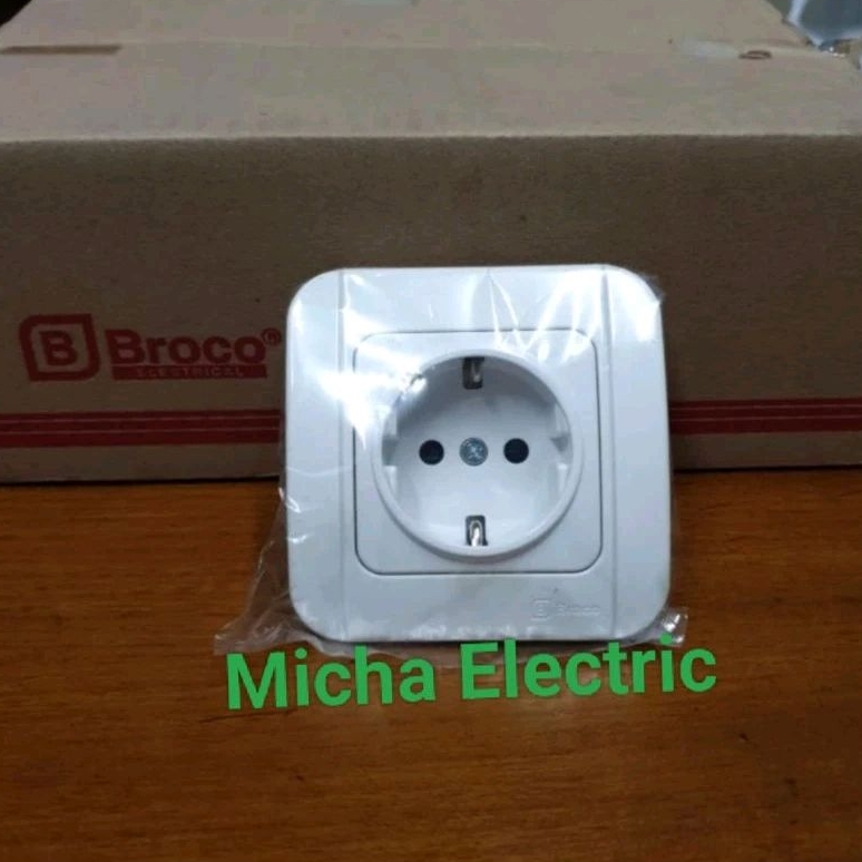 Jual Stop Kontak Broco Galleo Putih Inbow/ Broco Stop Kontak 1 Gang ...