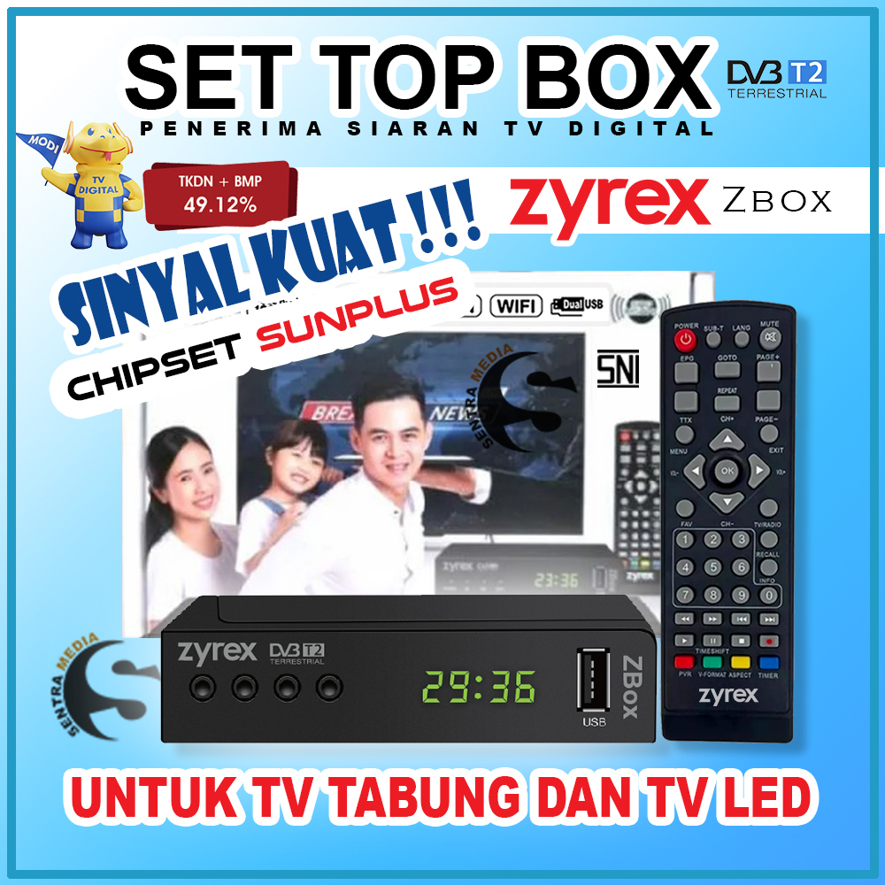 Jual TERMURAH STB Zyrex DVB T2 Original Set Top Box Tv Digital ...