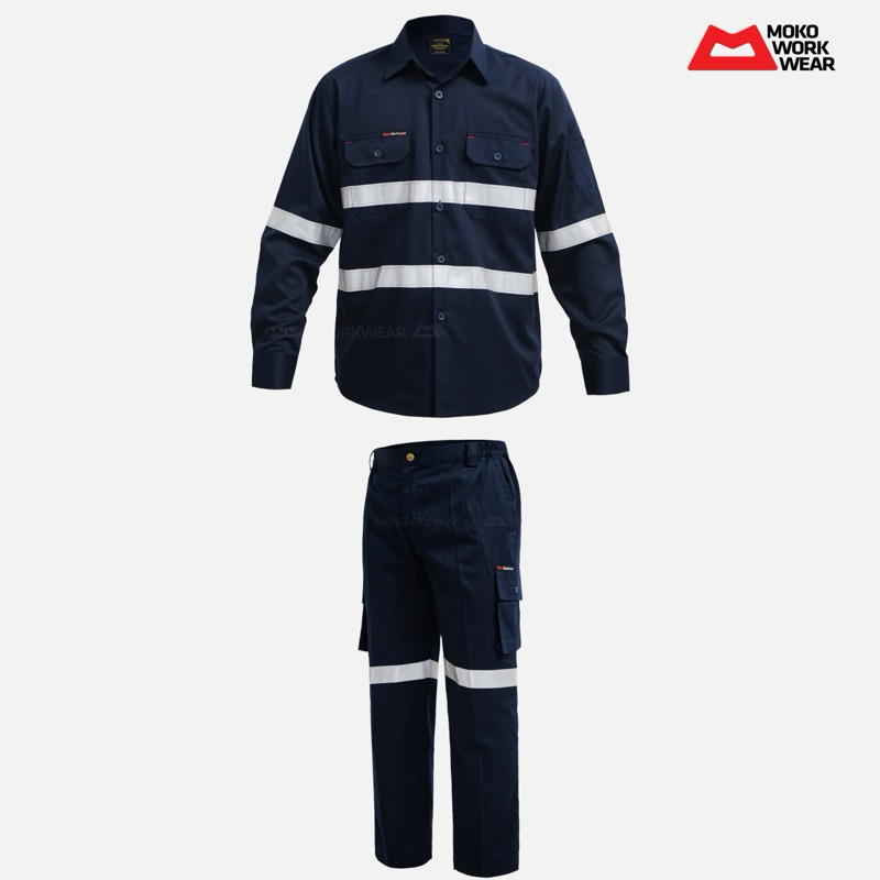 Jual MokoWorkwear - Setelan Wearpack Navy Blue Baju Safety | Shopee ...