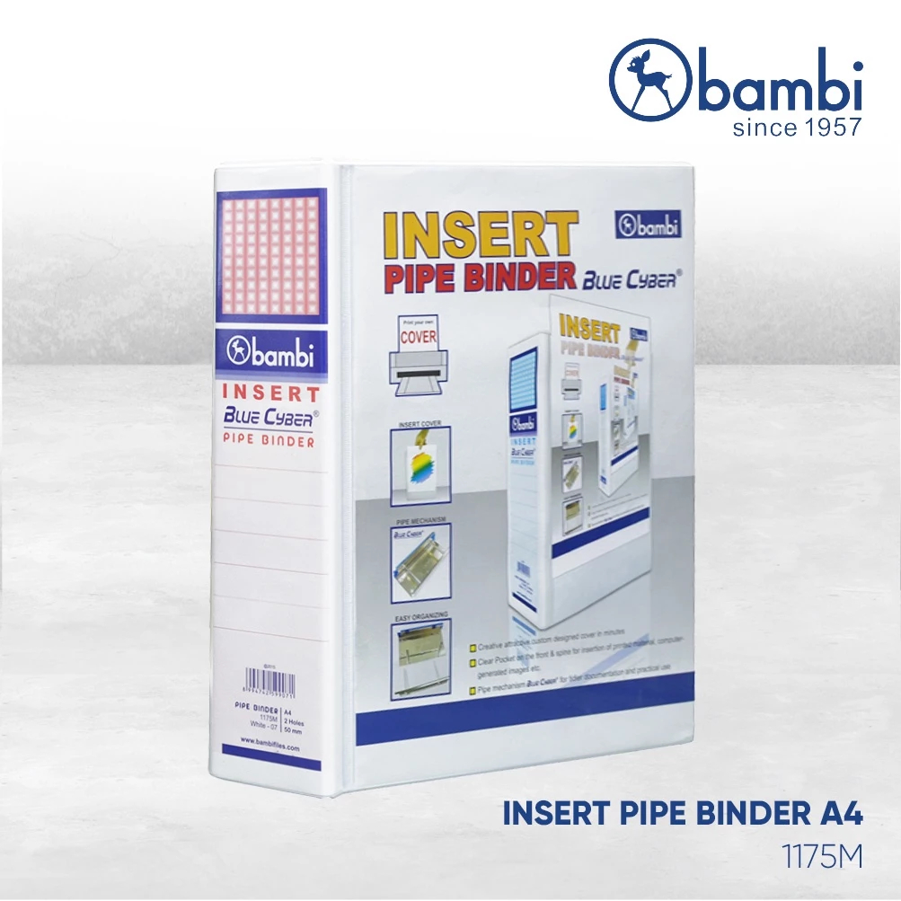Jual Bambi Pipe Binder A4 Full Spine 4 Colour Labels kode 1175M ...