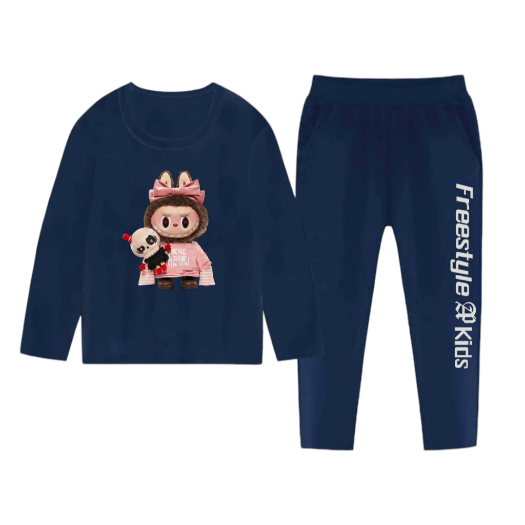 Jual AP KIDS SETELAN LENGAN PANJANG BAJU TIDUR MOTIF LABUBU VIRAL ANAK PEREMPUAN 1-10 TAHUN ...