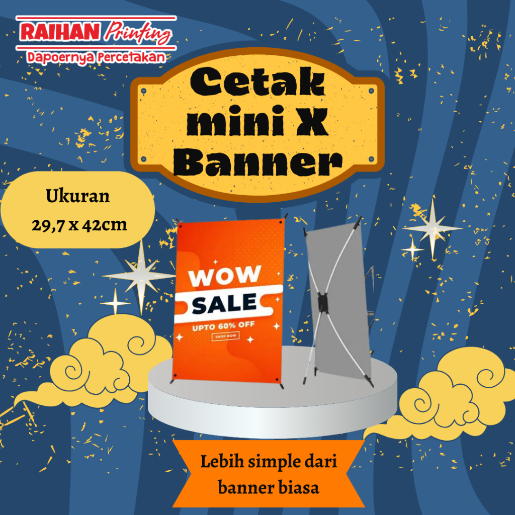 Jual CETAK BANNER X MINI / BANNER MEJA | Shopee Indonesia