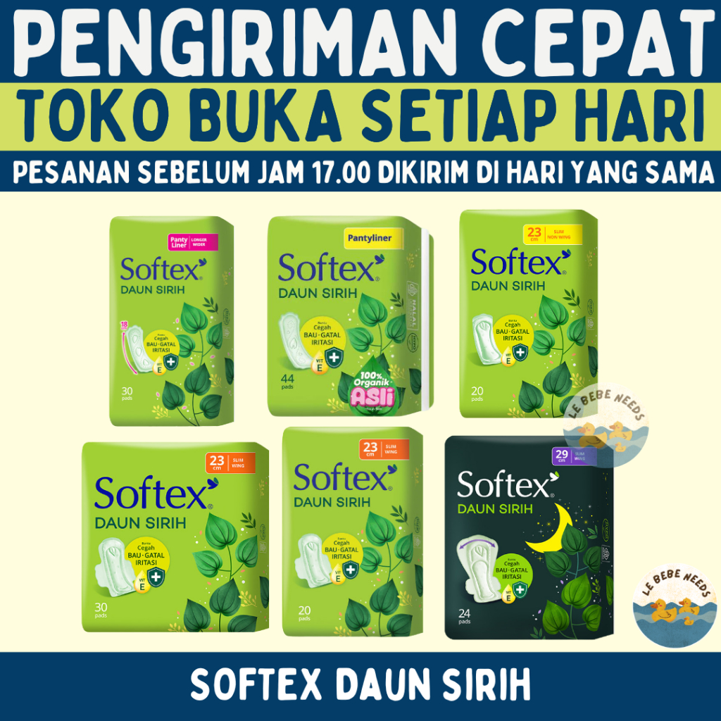 Jual Softex Daun Sirih - Softex Pembalut Wanita Daun Sirih - Softex Pantyliner 15cm 18cm ...