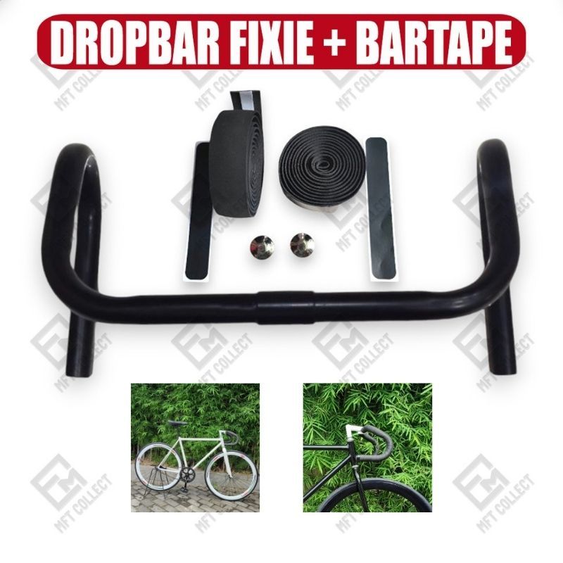 Jual Paket Dropbar Fixie Stang Setang Sepeda Balap Jadul Gravel Roadbike Standar 25,4mm Plus ...