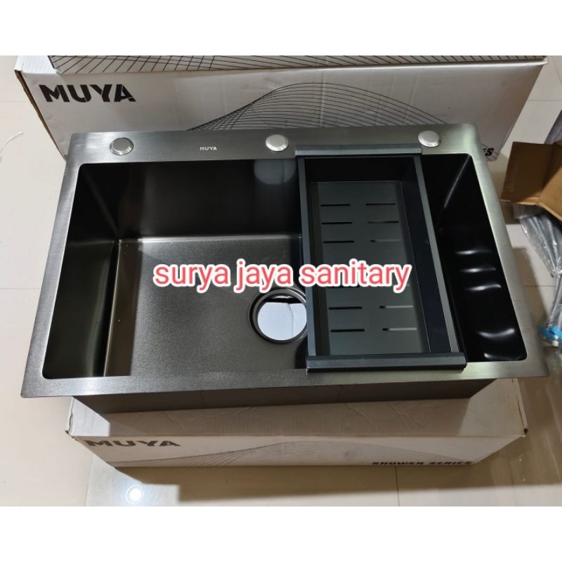 Jual Kitchen Sink 68 x 45 hitam / kitchen Sink 6845 hitam black ( sink ...