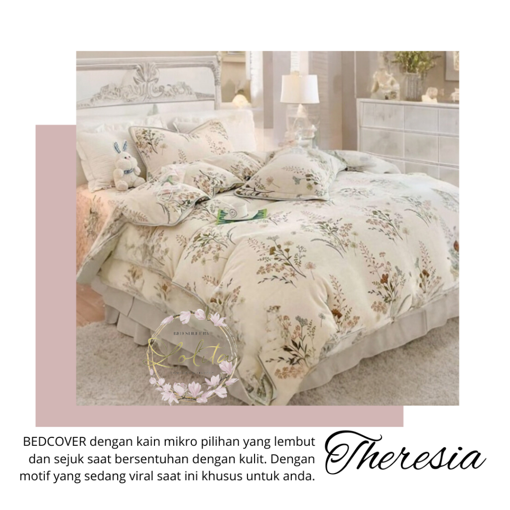 Jual Bed Cover Set Sprei Bunga Theresia - Ukuran Lengkap 90x200 ...
