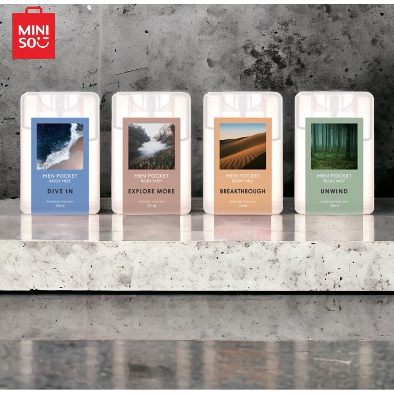 Jual Miniso Pocket Body Mist (Men)(Breakthrough, Dive In, Explore More ...