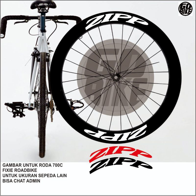 Jual stiker velg sticker rims fixie RB 700c ZIPP | Shopee Indonesia