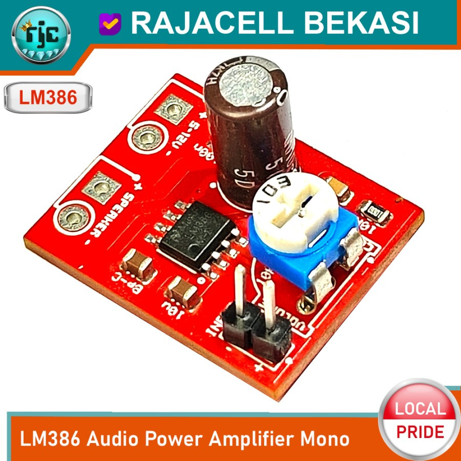 Jual LM386 Power Amplifier mini LM386D Mono Audio Ampli with Volume ...