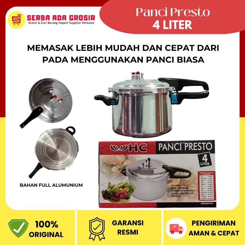 Jual PANCI PRESTO 4 LITER HC PELUNAK DAGING (TANPA SARINGAN PENGUKUS) | Shopee Indonesia