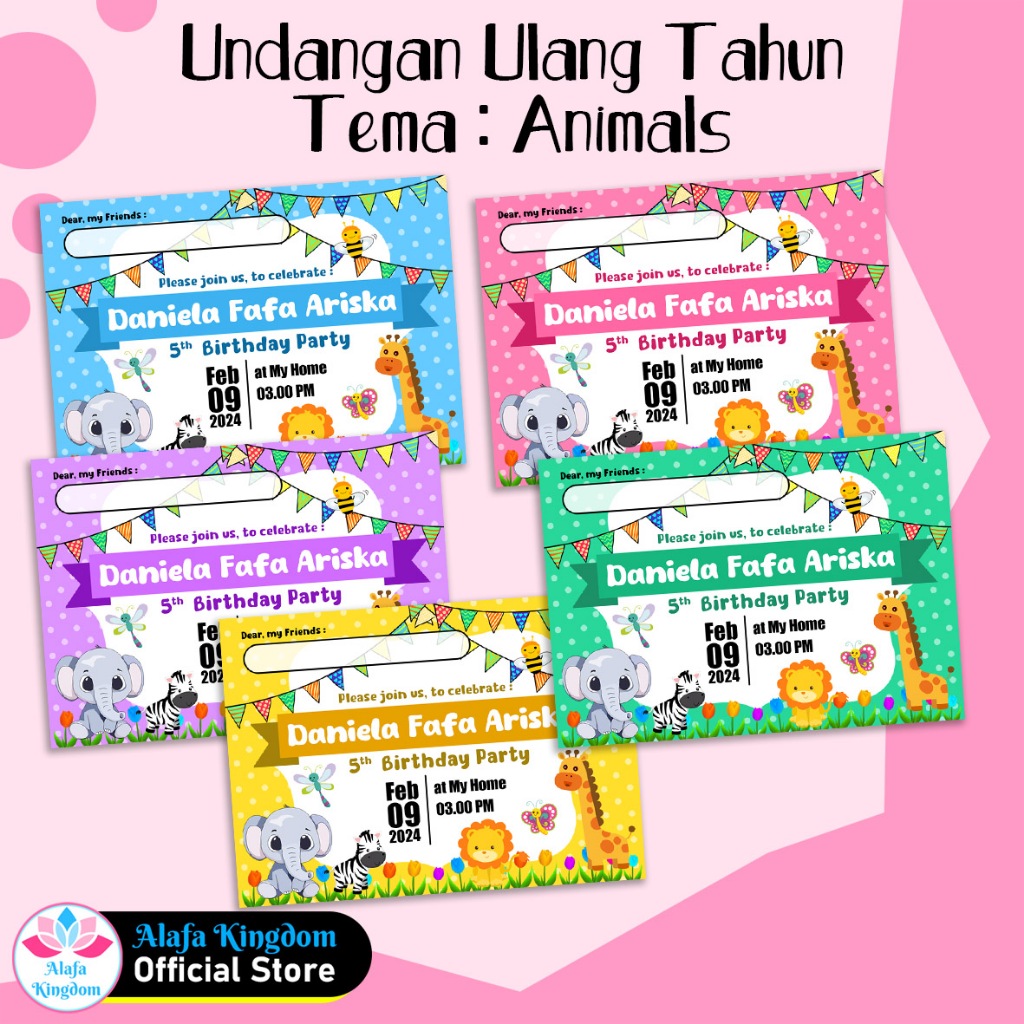 Jual alafakingdom Undangan Ulang Tahun Animals | Shopee Indonesia
