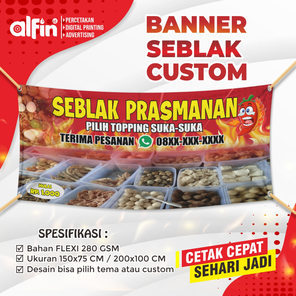 Jual Banner Seblak | Seblak Prasmanan, Seblak Bandung, Seblak Hot, Free ...