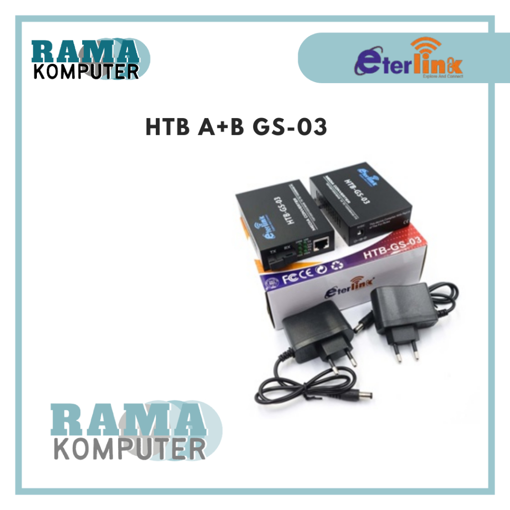 Jual ETERLINK HTB GS-03 A & B 1000Mbps Single Mode Converter Fiber ...