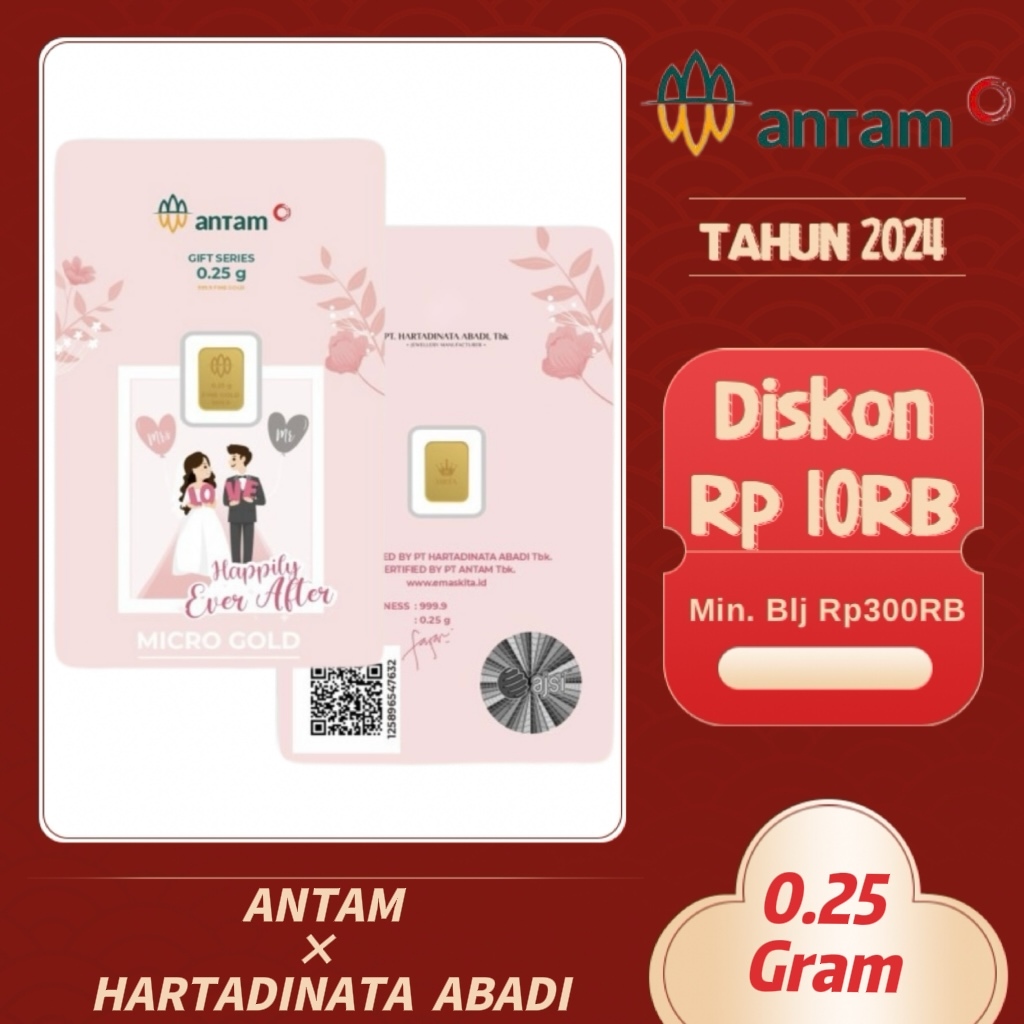 Jual Micro Gold 0.25 Gram Premium Emas Logam Mulia（LM）Hartadinata x ...