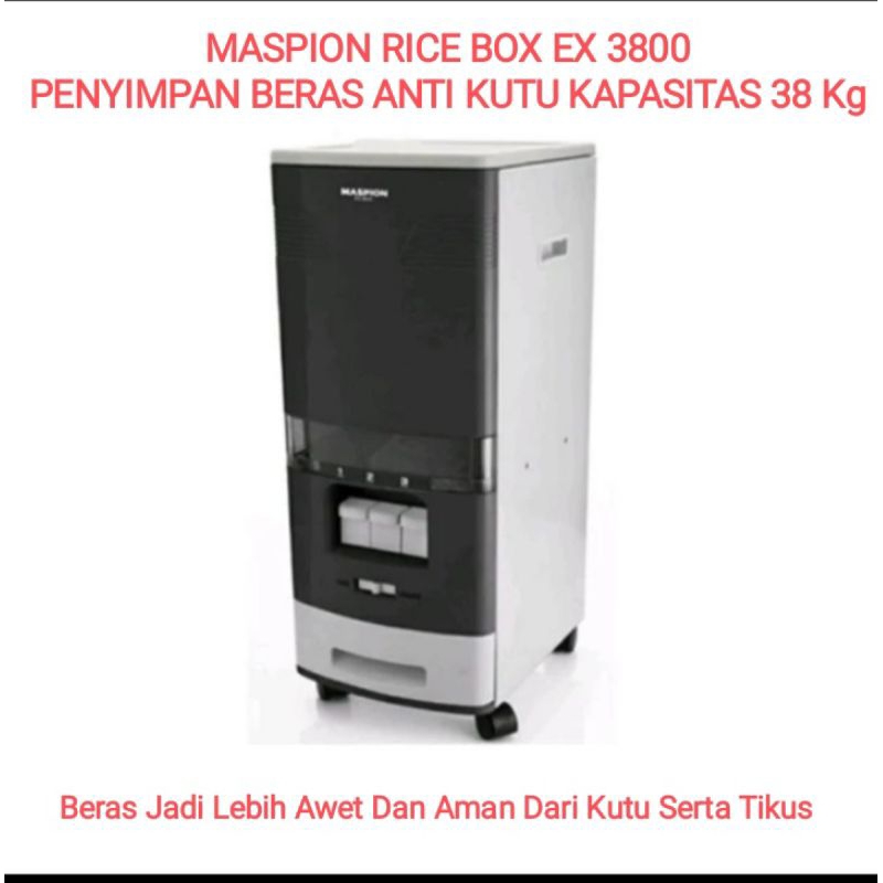 Jual Maspion Rice Box EX 3800/Dispenser Beras Maspion Ex 3800/Penyimpan ...