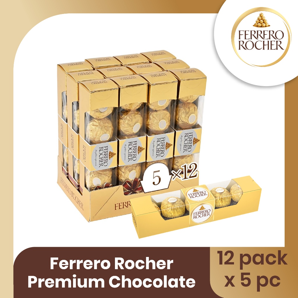 Jual Ferrero Rocher Premium Chocolate Isi 5pcs - 1 Box | Shopee Indonesia