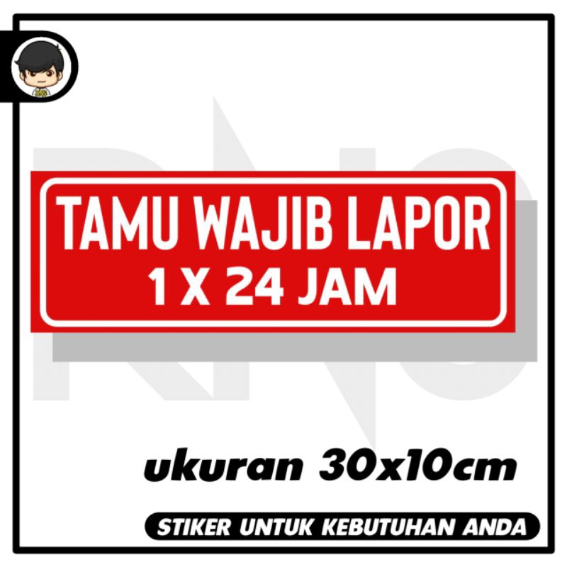 Jual stiker tamu harap lapor RT wajib lapor stickee rambu | Shopee ...