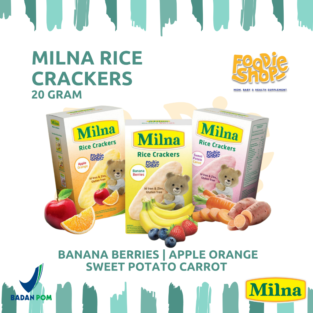 Jual Milna Rice Crackers Apple Orange | Sweet Potato Carrot | Banana ...