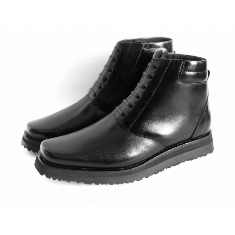 Jual Sepatu PDH Pria Kulit Asli Hitam Original Resleting Formal Dinas ...