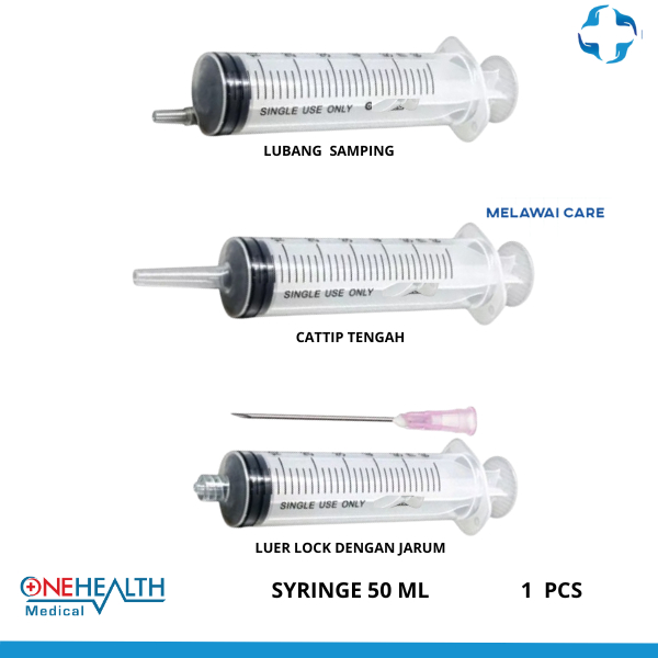 Jual Suntikan 50 ML Onehealth Spuit Syringe 50 cc Jarum Suntik Jumbo Injeksi 1 Pcs | Shopee ...