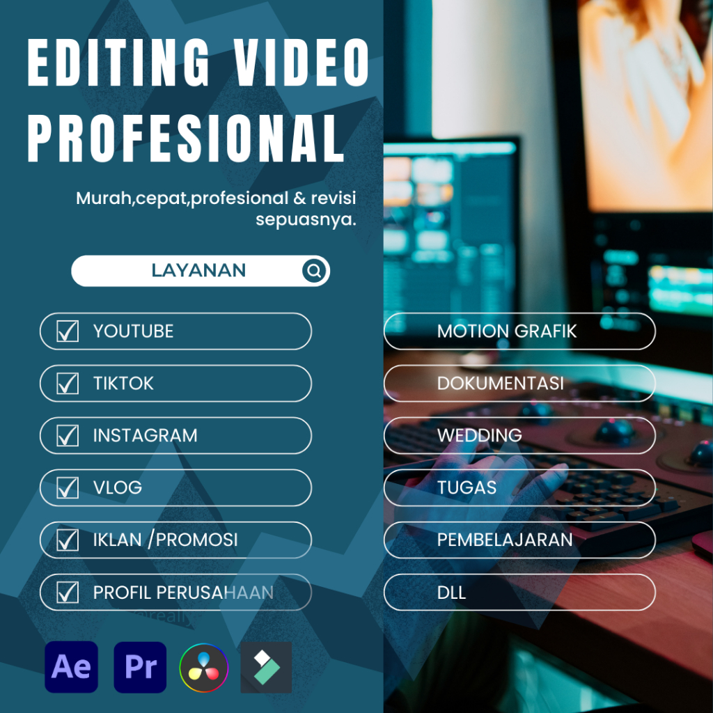 Jual Layanan Jasa Editing Video Profesional | Shopee Indonesia